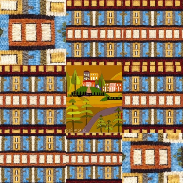 Discount Patterns - Phebe's Townscape, on rug warp – Green Mountain ...